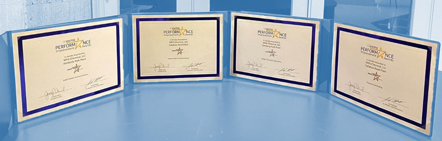 MFG Chemical Wins Four Performance Improvement Awards - MFG Chemical